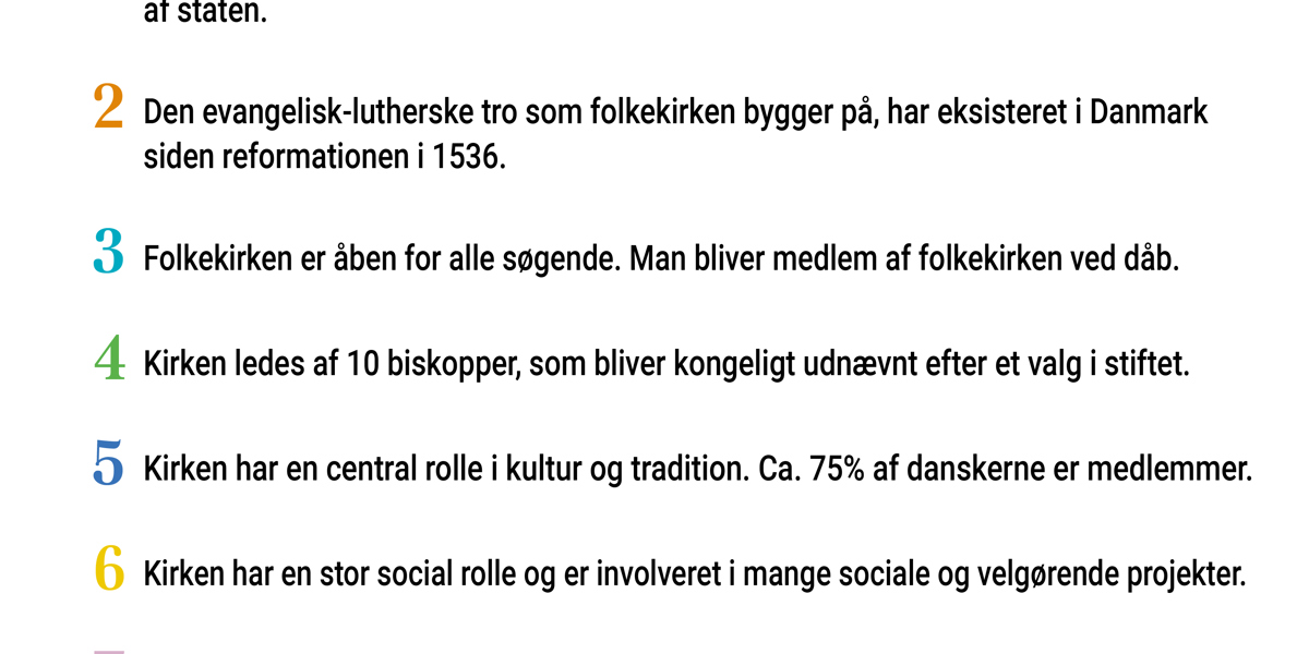 Fakta om den danske folkekirke